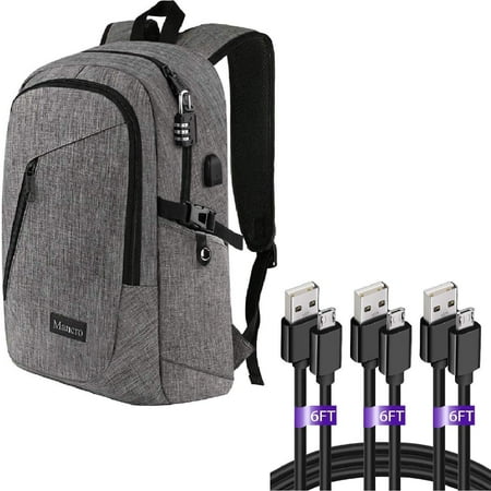 Laptop Backpack, Waterproof Travel Backpack with USB Charging Port ...