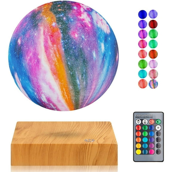 VGAzer Levitating Moon Lamp,16 Colors Galaxy Moon Lamp 5.9 Inch 3D Moon ...