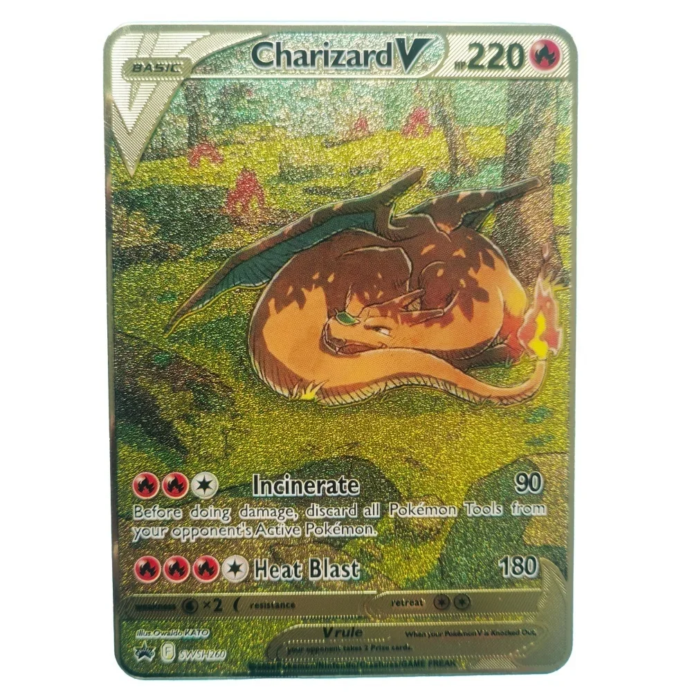 Cartas de Pokémon de Metal para niños, juego de colección de cartas ...