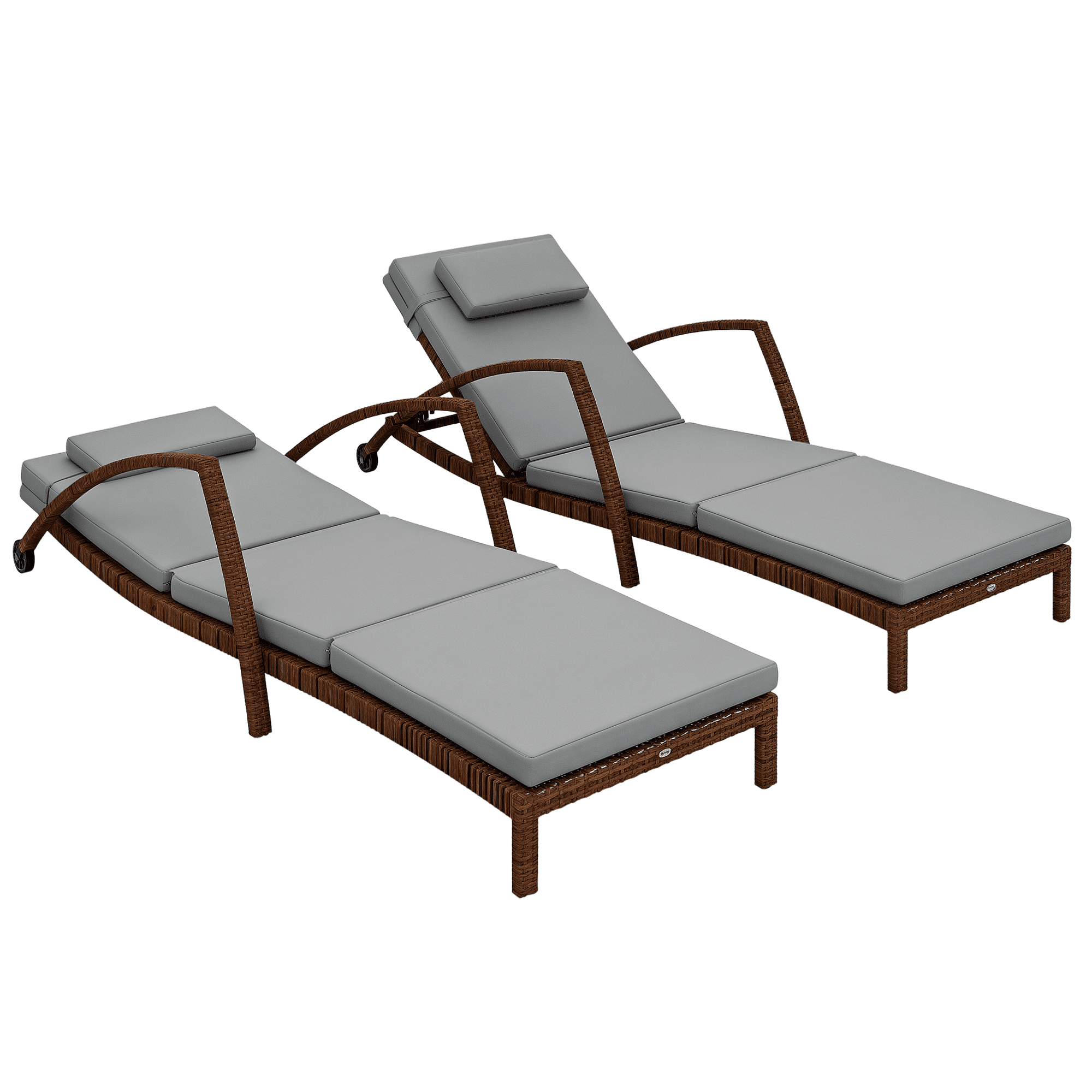 Click here for Outsunny 2 Pieces Wicker Patio Chaise Lounge Chair... prices