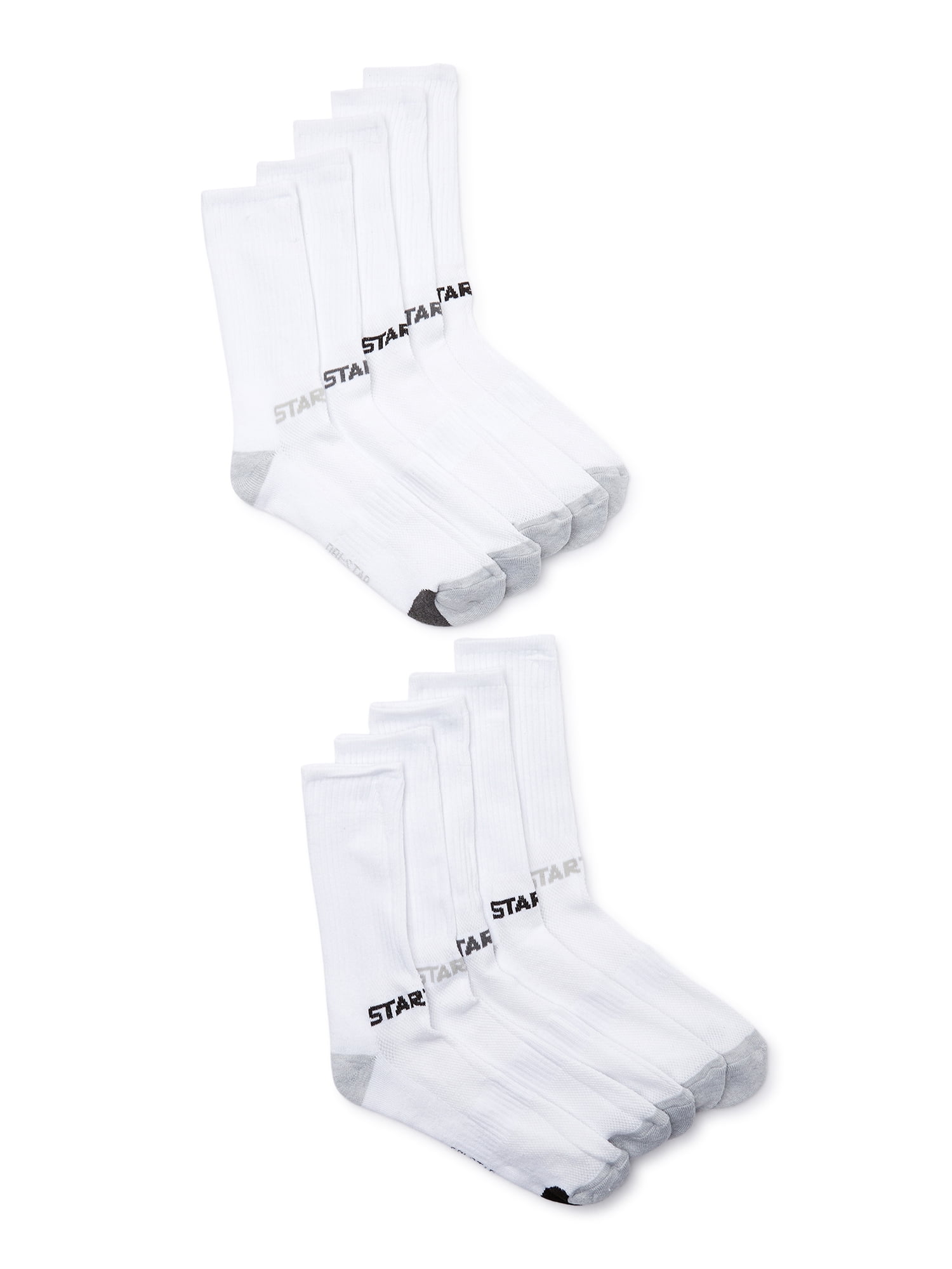 Starter Men's Two Tone Toe Crew Socks, 10-Pack - Walmart.com