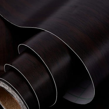 CHIHUT Dark Grey Wood Wallpaper, Self Adhesive, Removable, Waterproof Vinyl, 17.7''x100 ...