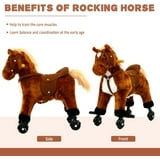 Kinbor Kids & Toddlers Ride on Horse, Plush Walking Pony Toy with Neigh ...