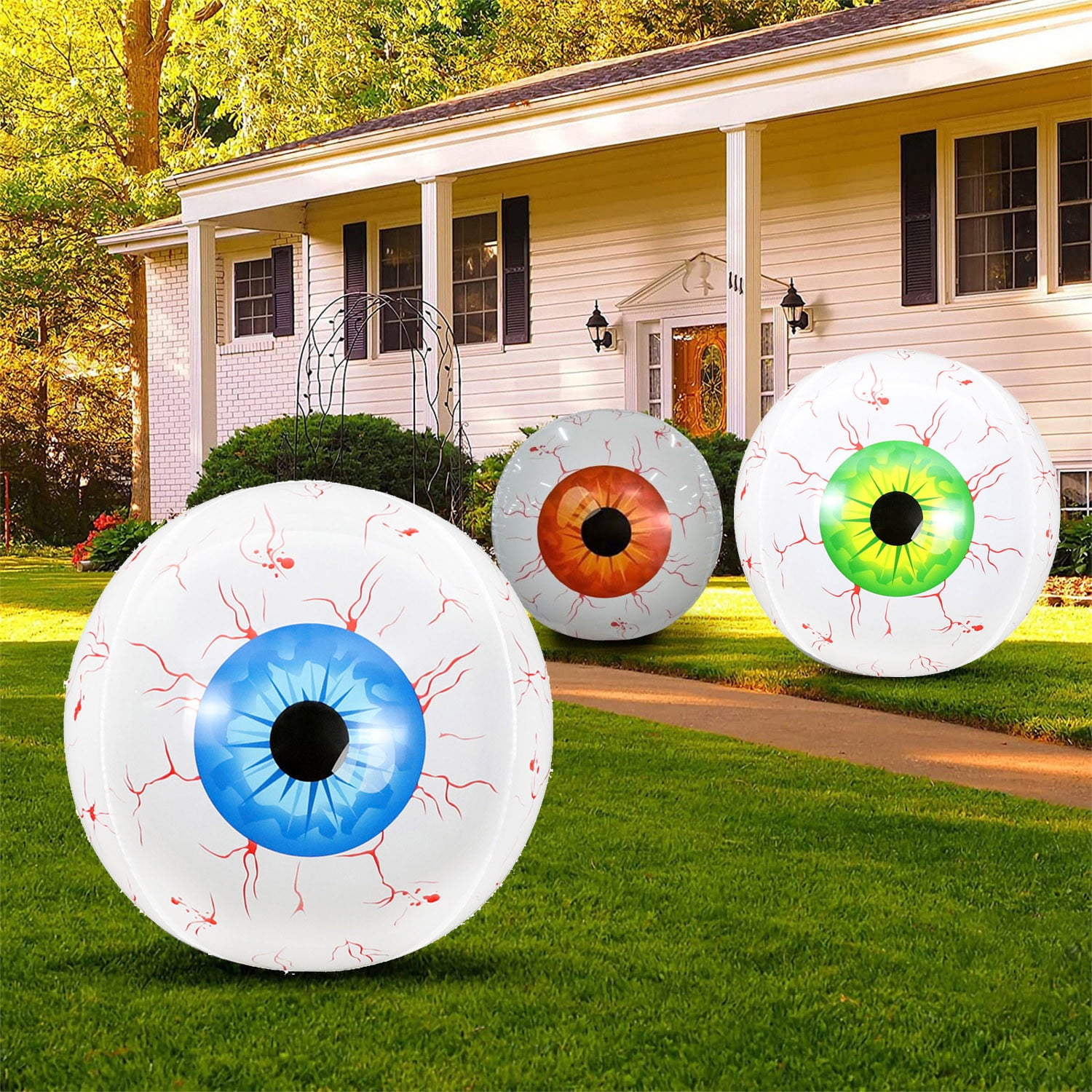 Halloween Inflatable Eyeball Fun! HIMIWAY Frightful Balloon Decor ...