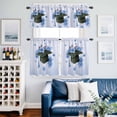 Blue Graduation Cap Kitchen Curtains Set for Windows, Rose Flower ...