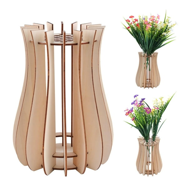 Expositor de madera con forma de rompecabezas y arreglos florales ...