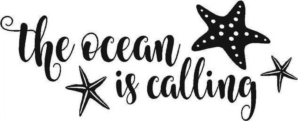 The Ocean Is Calling Wall Art Decal Design - DIY Vinyl Stick And Peel ...