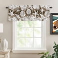 Brown Coastal Rod Pocket Curtain Valance, Modern Oil Painting Starfish ...
