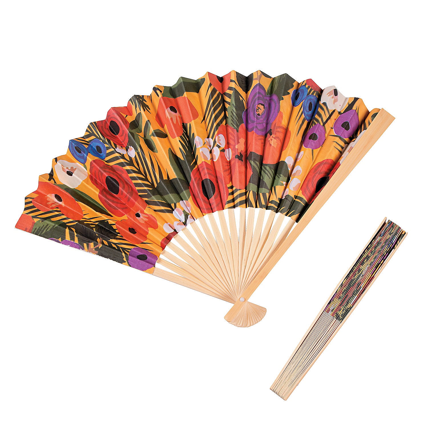 Cuban Folding Fans - Party Supplies - 12 Pieces - Walmart.com