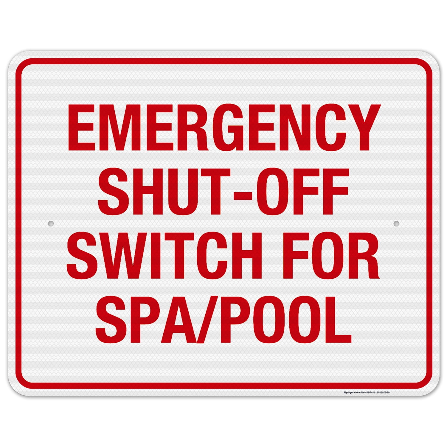 Emergency Shut Off Switch Sign, Pool Sign, - Walmart.com