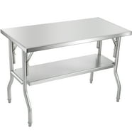 GRIDMANN 24 x 24 Inch Stainless Steel Table w/ Undershelf, NSF ...