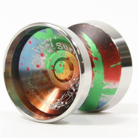 YoYoFactory IQ Yo-Yo - Wide Bi-Metal Performer YoYo (Red with Silver ...