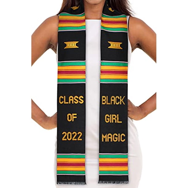 Black Girl Class of 2022 Premium Handwoven Kente Cloth Graduation Stole ...