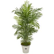 Nearly Natural 8ft. UV Resistant Artificial Double Robellini Palm Tree ...