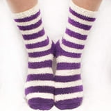 Super Soft Warm Microfiber Fuzzy Team Spirit Socks - Striped Black and ...