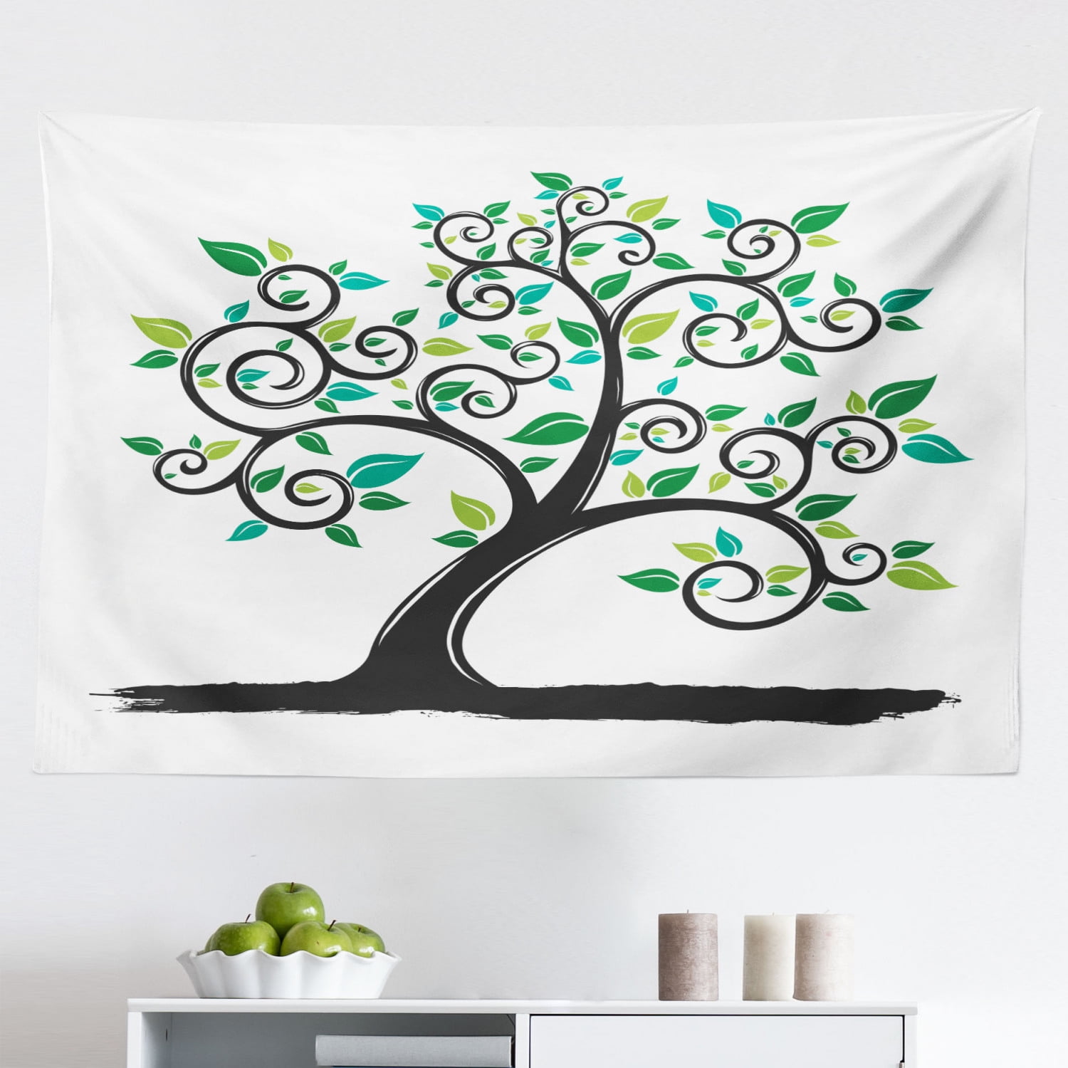 Tree Tapestry, Hand Prints Solidarity Woods Forest Illustration on ...