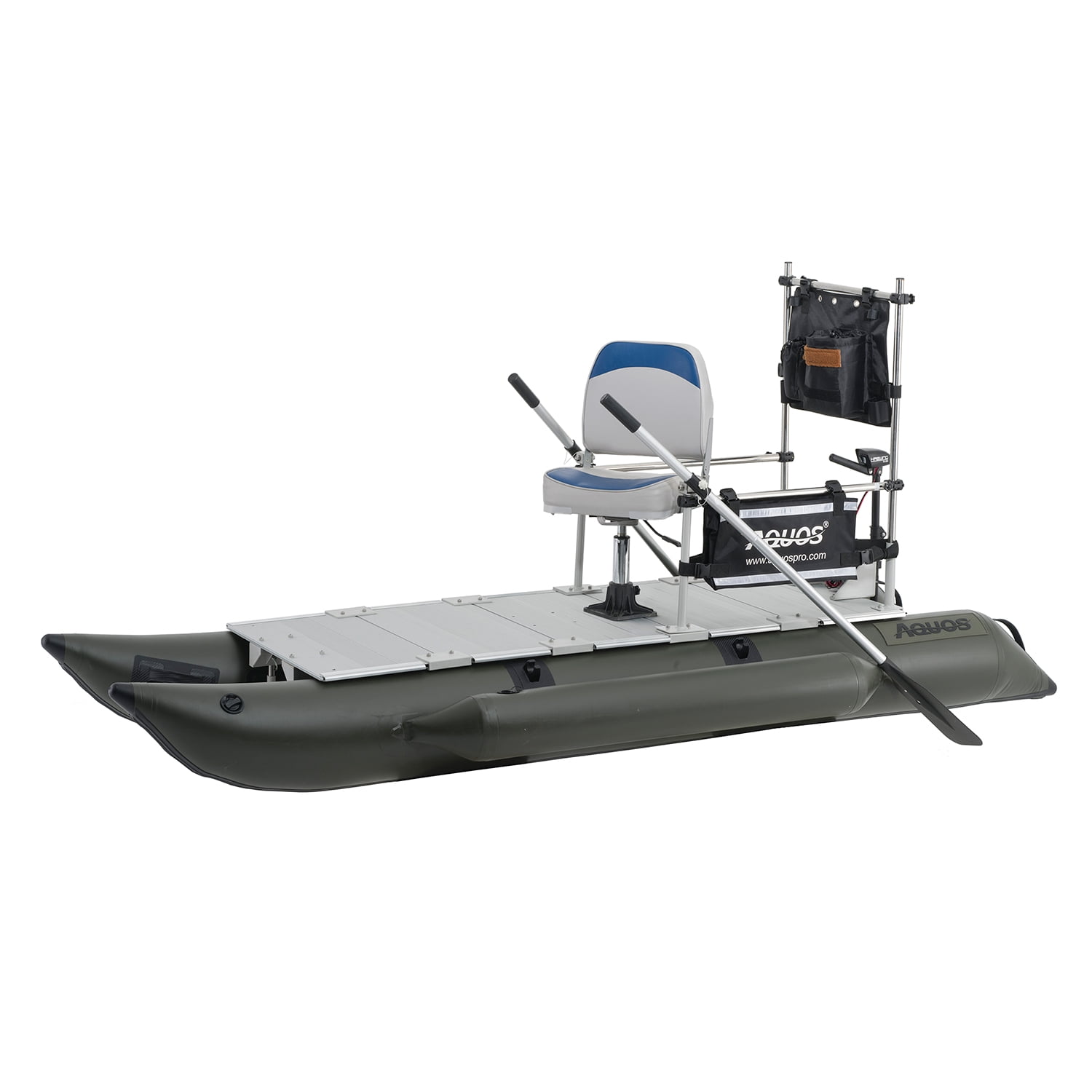 AQUOS 10.2ft Inflatable Pontoon Boat with Haswing 12V 20LBS Transom ...