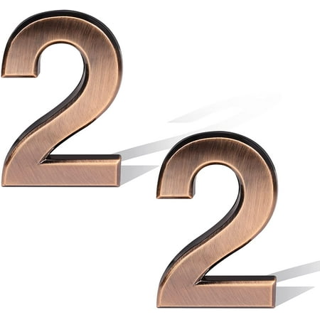 Jinsinto 50*35*6mm 2 Pieces Bronze Mailbox Numbers, Adhesive Address ...