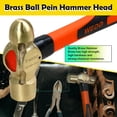 FGTHBF-Brass Ball Peen Hammer 8 oz(1/2lb), Ball Pein Hammer with ...