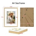 A4 Picture Frame Set - 3 Pack Solid Oak Wood Photo Display 6x8 With Mat ...