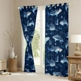 Feelyou Sea Shark Animal Curtains Pack of 2 (42x84 Each), Stars Croal ...