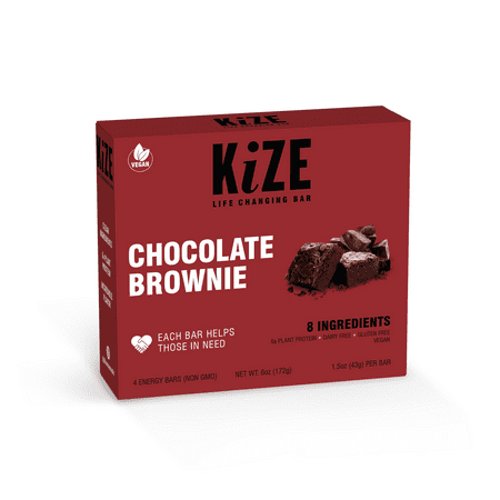 Kize Life Changing Bar, Chocolate Brownie, 4 Energy Bars, 1.5 oz Each ...