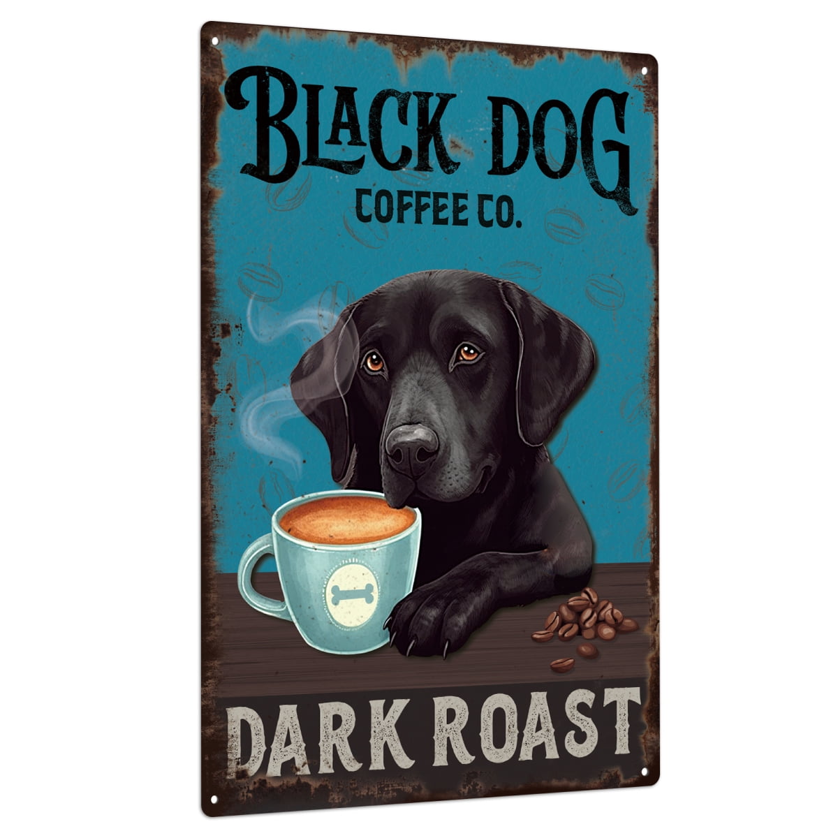 Putuo Decor Coffee Sign, Funny Black Dog Wall Decor for Bar, Pub, Cafes ...