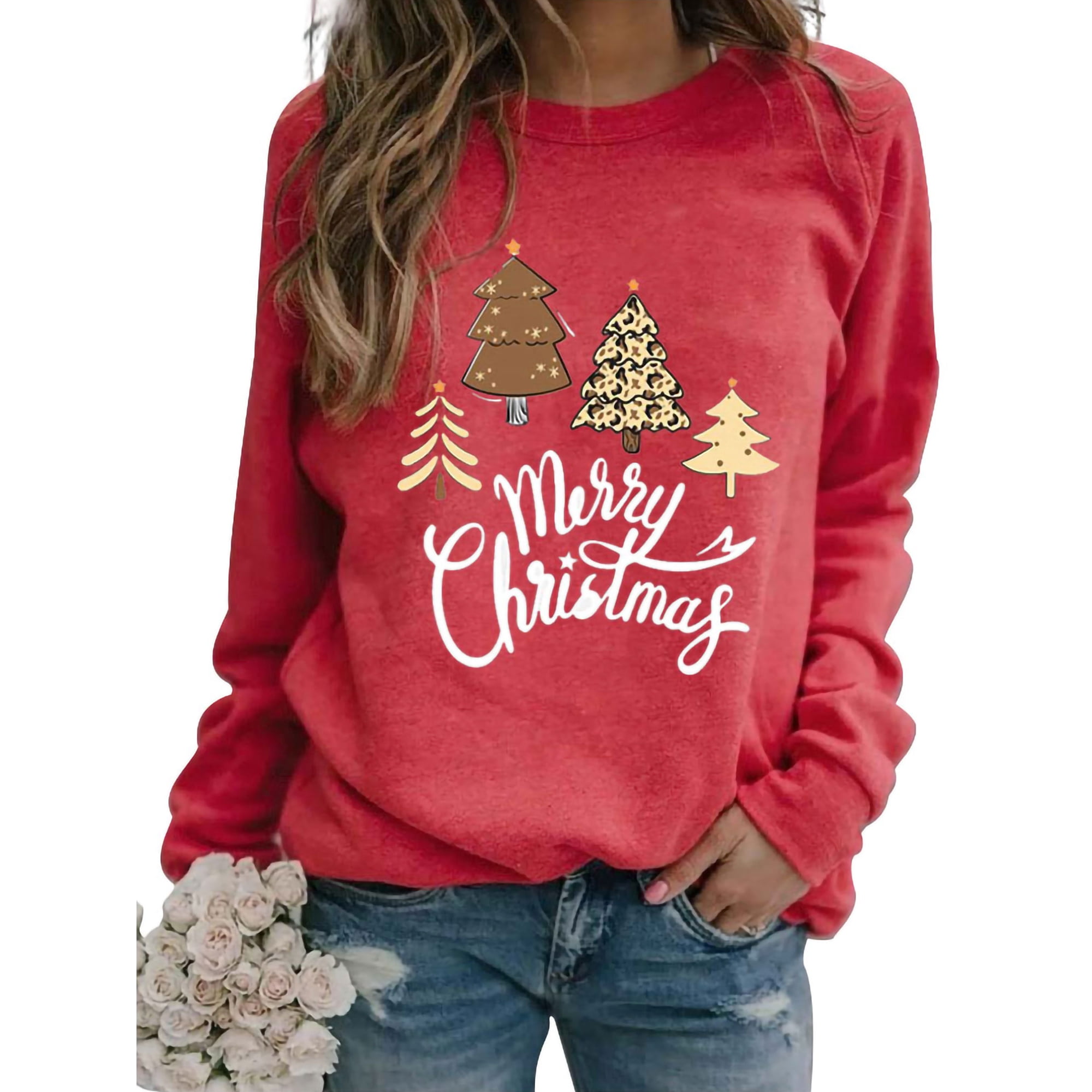 Click here for Himone Christmas Sweatshirt Women Casual Crewneck... prices