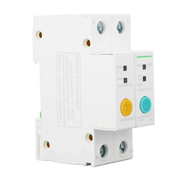 WiFi Smart Circuit Breaker 2P Small Switch PA66 32A 230V 30mA Earth ...