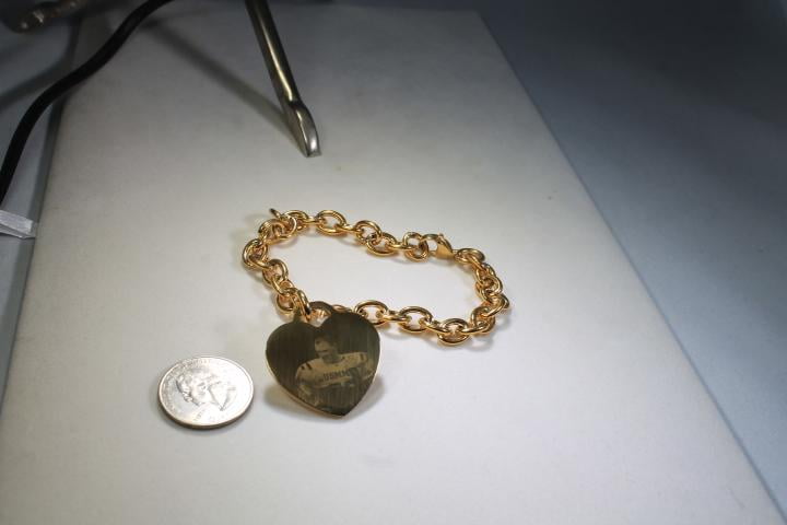 Buy Picture Photo Text Tag Custom Engraved Gold IPG Stainless Steel ...