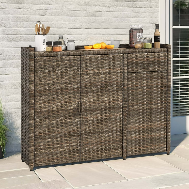 Resin Wicker Storage Cabinets Wicker Outdoor Cabinet 2025