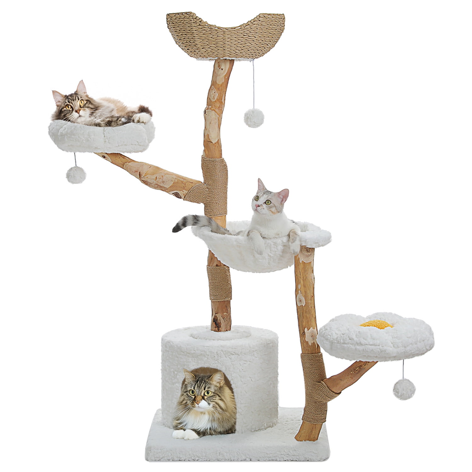Click here for Pawz Road 58 Wood Cat Tree For Indoor Cat With Lar... prices