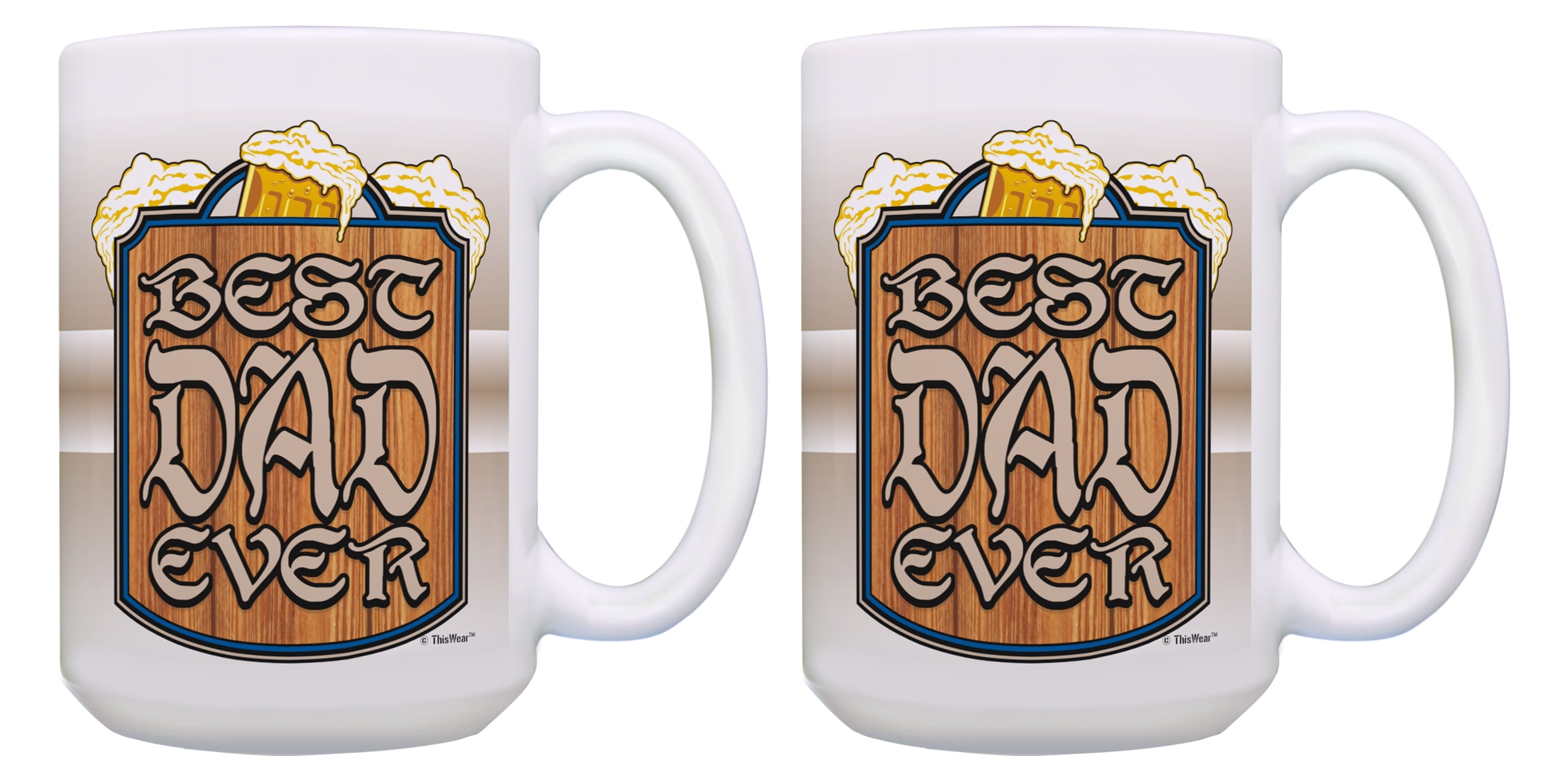 ThisWear Best Dad Mug Best Dad Ever Best Dad Beer Mug Dad 2 Pack 15oz ...
