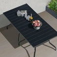 Nuu Garden 37" Outdoor Square Dining Table for 4 Person with Umbrella ...