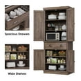 Homfa 72.4'' Tall Kitchen Pantry with 4 Doors, Large Drawer Storage ...