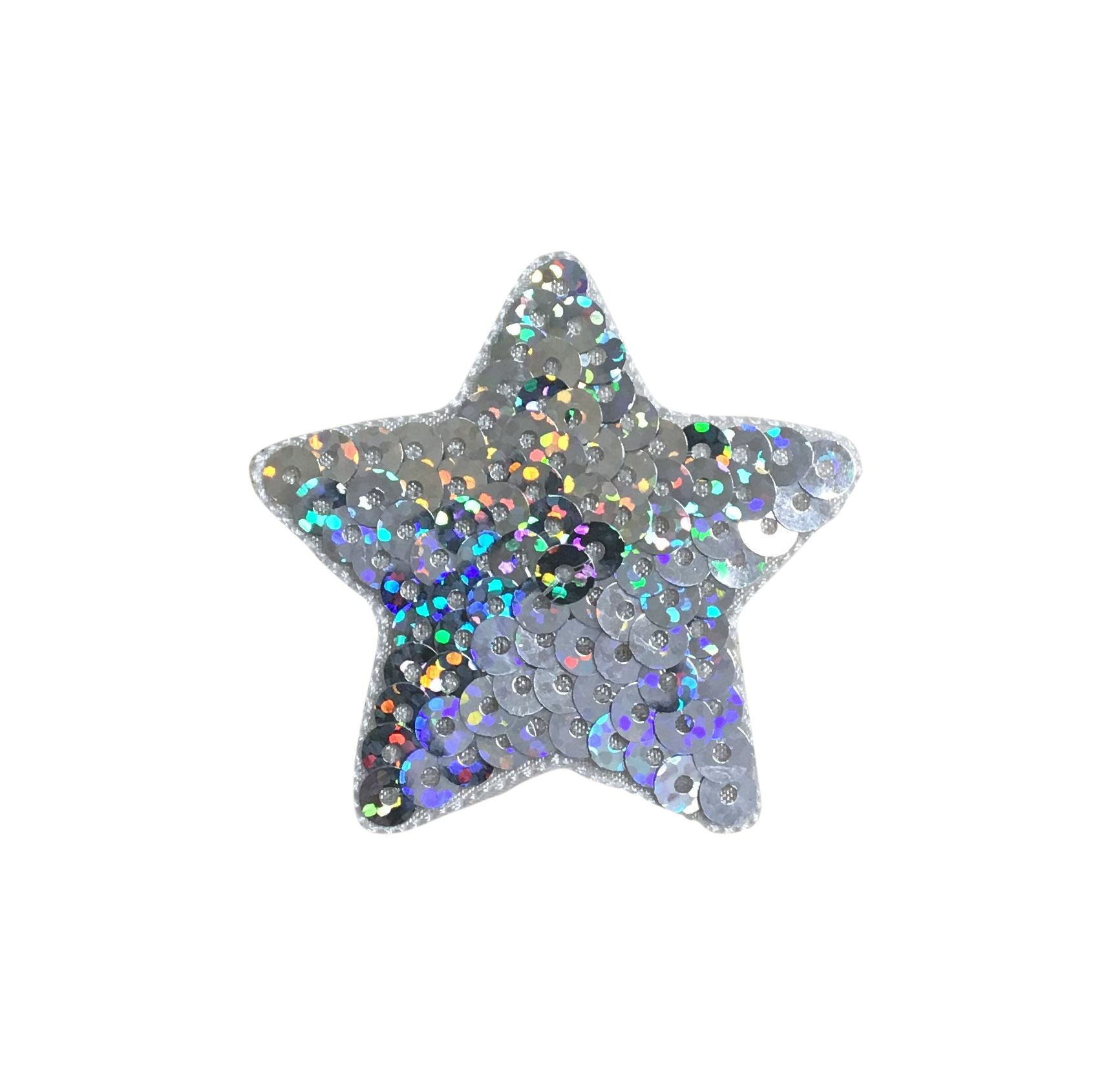 Sequin Star - Silver - 2" Rounded - Iron on Applique/Embroidered Patch - Walmart.com