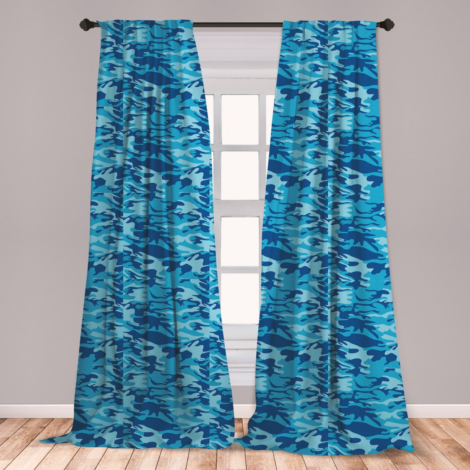 Camouflage Curtains 2 Panels Set Abstract Camouflage Costume