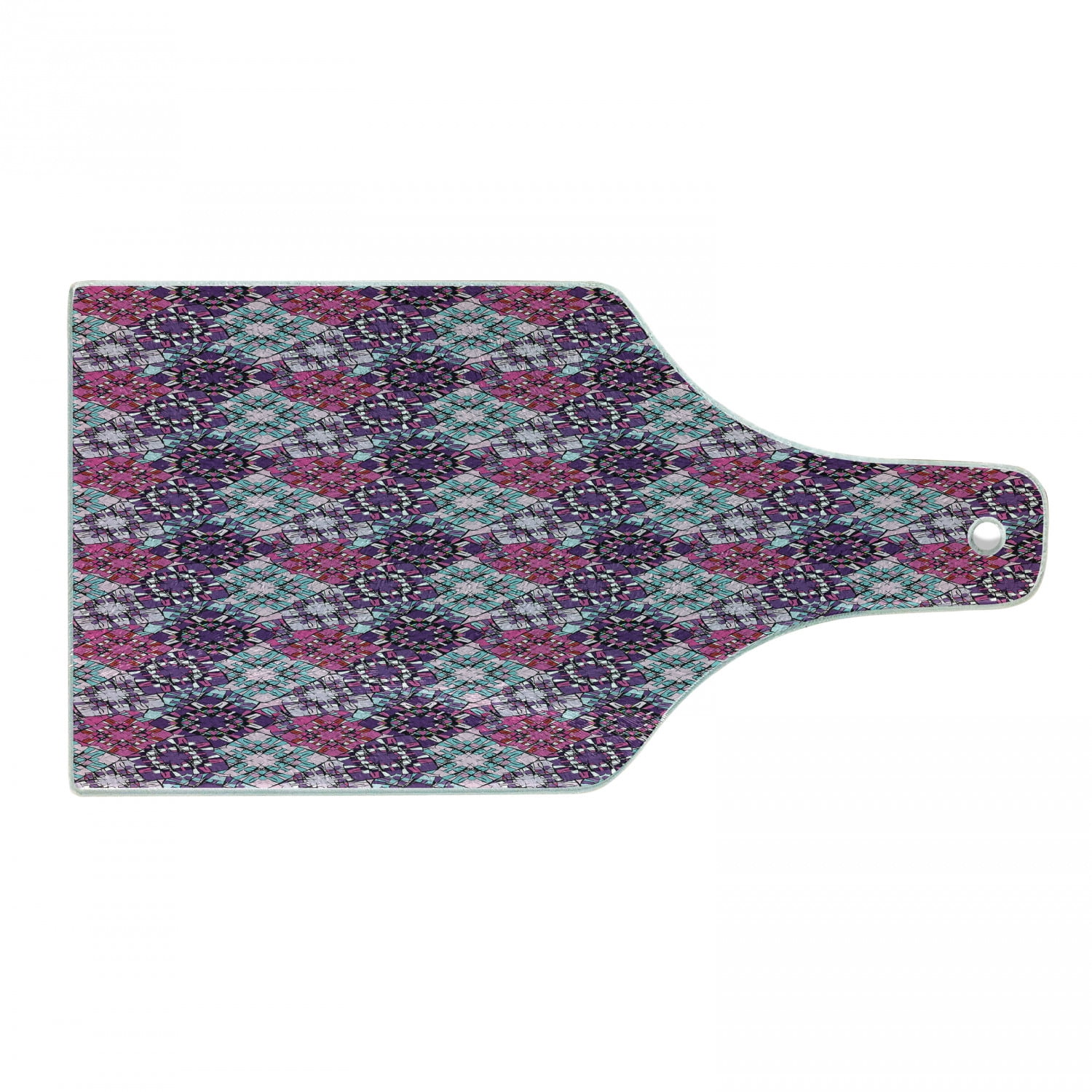 Psychedelic Cutting Board, Funky Geometrical Squares with Grunge Look ...
