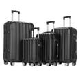 Zimtown 4-Piece Hardside ABS Shell Luggage Set, Double Wheels with TSA ...