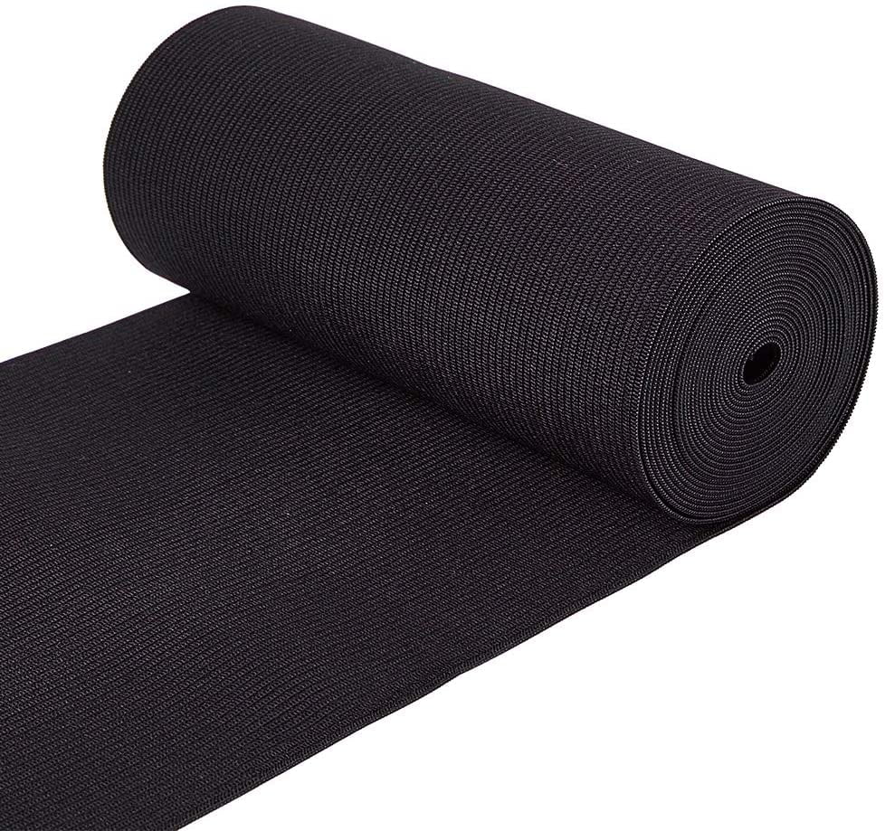 3.3 Yard/3m 6 Inch Wide Flat Elastic Band Black Heavy Stretch Knit for ...