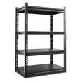 FICISOG Black Metal Shelving Units for Garage, 4 Tier Adjustable Heavy ...