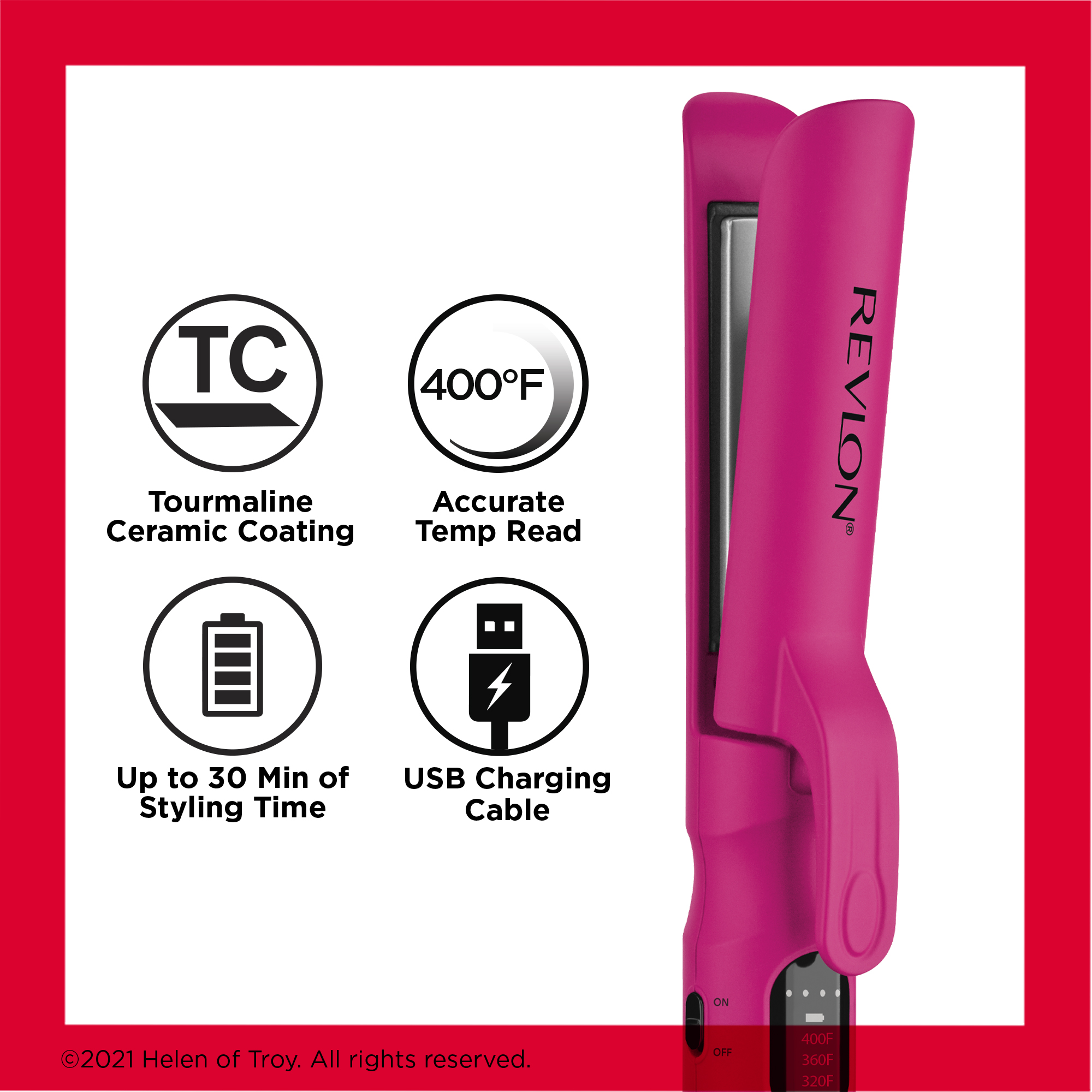 Revlon Ceramic Flat Iron Smoothing Kit Giftset, Pink