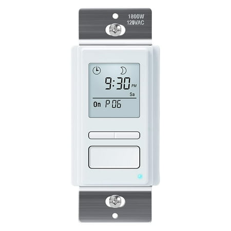 Toolhome 7 Day Programmable Light Switch Timer, in-Wall Timer Switch ...