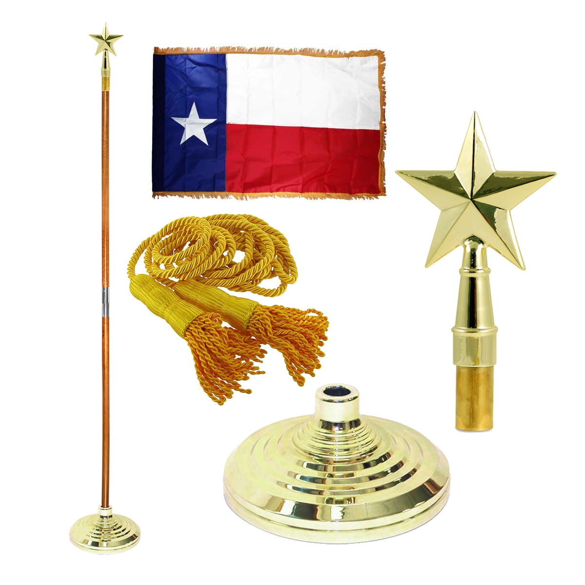 Indoor Texas State Flag Kit - 8ft Pole - Texas Star - Walmart.com