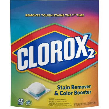 Clorox 2 Stain Remover & Color Brightener Packs, Fabric Safe for ...