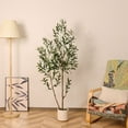 5 Feet (60'') Artificial Olive Tree Fluffy Plants Indoor for Home ...