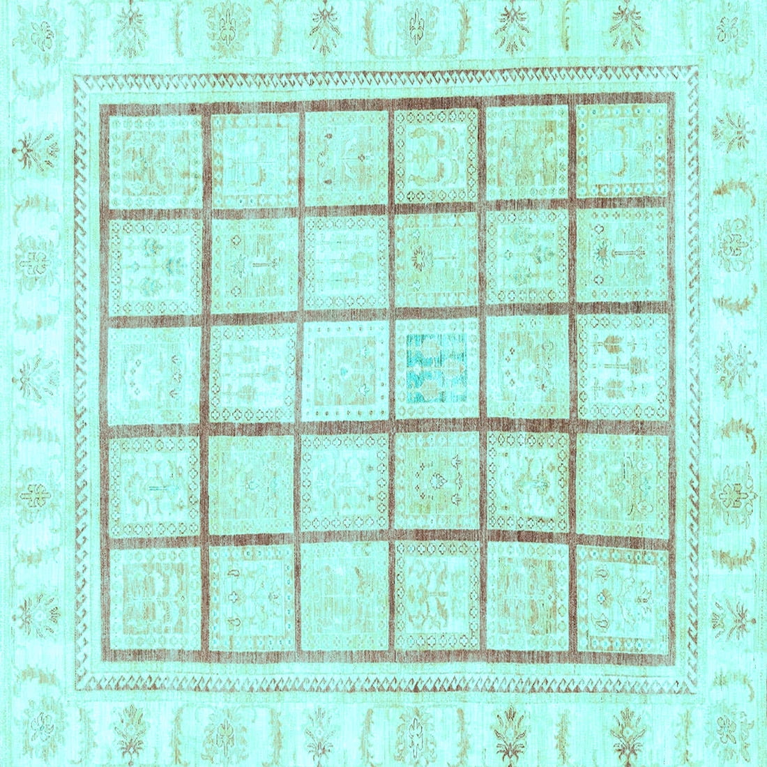 Ahgly Company Indoor Square Abstract Light Blue Modern Area Rugs, 6 ...