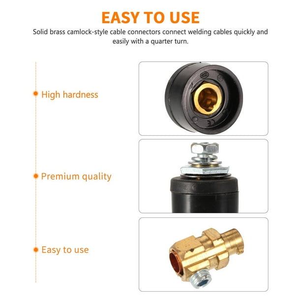 Welding Cable Connector Set Black Plastic and Brass Welding Cable Joint ...