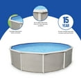 Belize 18-ft Round 52-in Deep 6-in Top Rail Metal Wall Swimming Pool ...