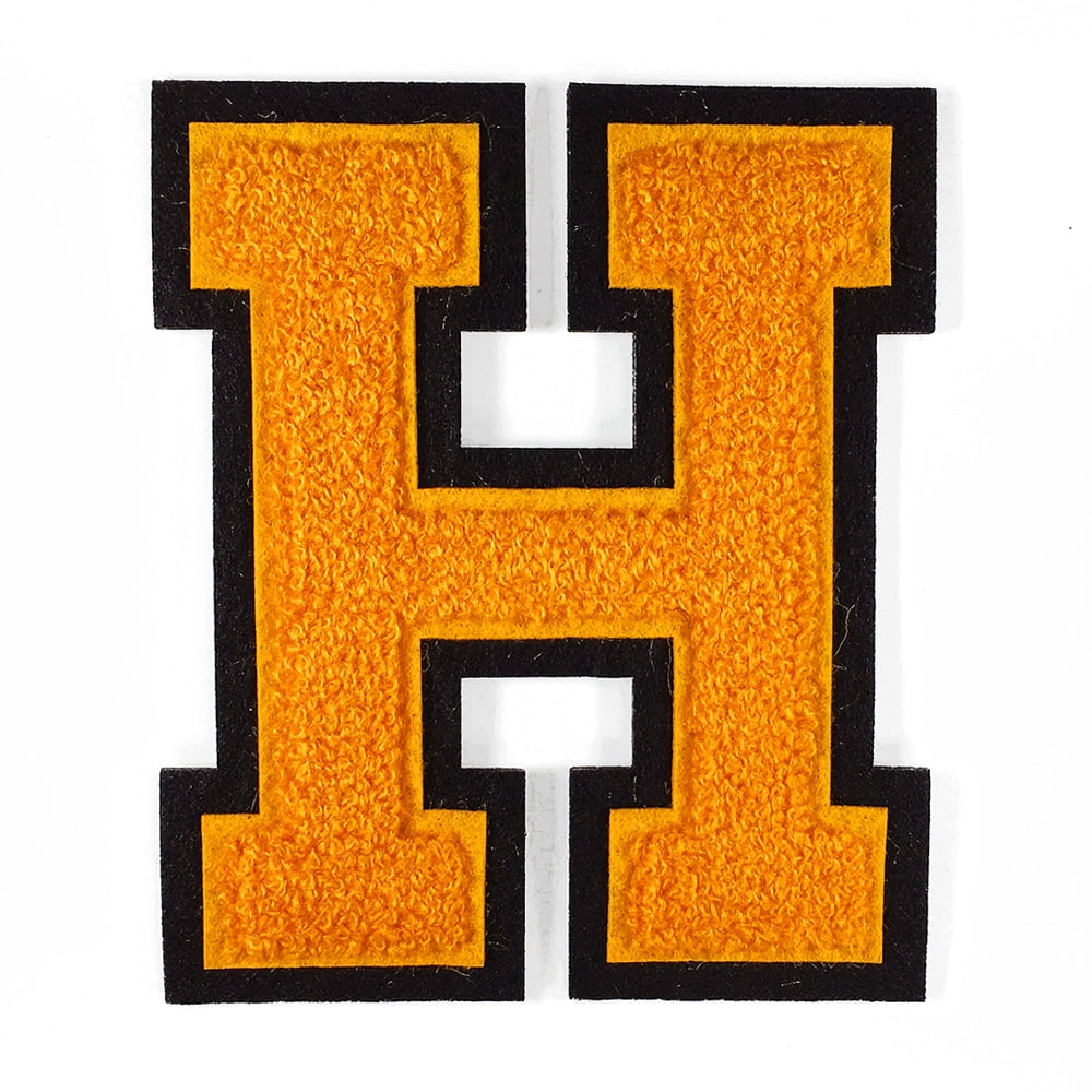 Chenille Stitch Varsity Iron-On Patch by pc, 4-1/2", Golden Yellow ...